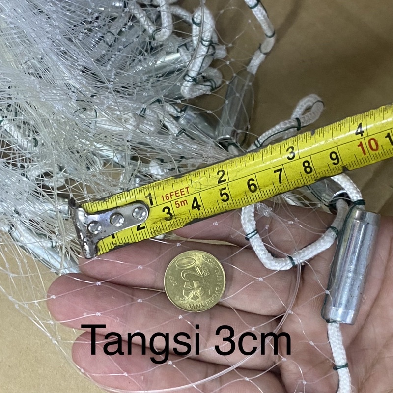 🔥Fish Net Jala Tangsi Rampat Ikan Jala Udang Rantai Besi Net Ikan Jala ...