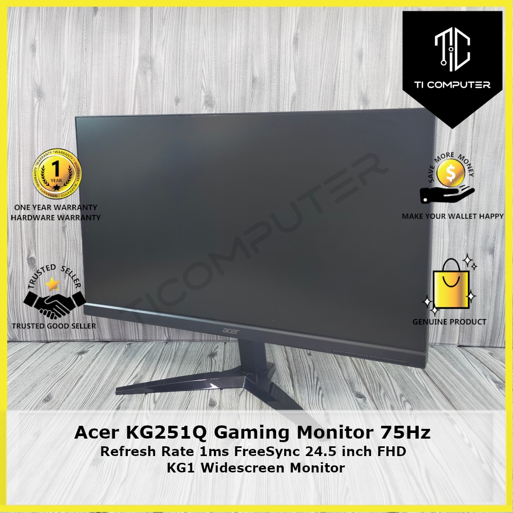 Acer KG251Q 24.5 inch 1ms 75Hz FHD FreeSync Widescreen KG1 Gaming Refurbished Monitor | Shopee ...