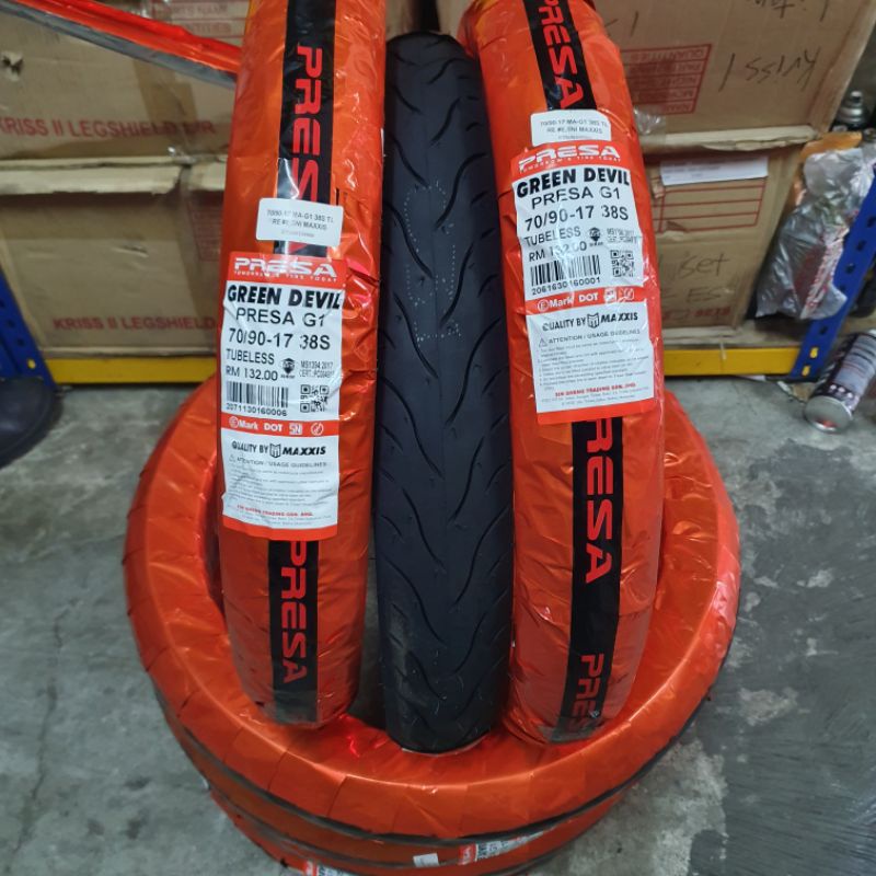 🔥NEW 🔥TAYAR MAXXIS GREEN DEVIL (SOFT COMPOUND) TAYAR TUBELESS 687 787 ...