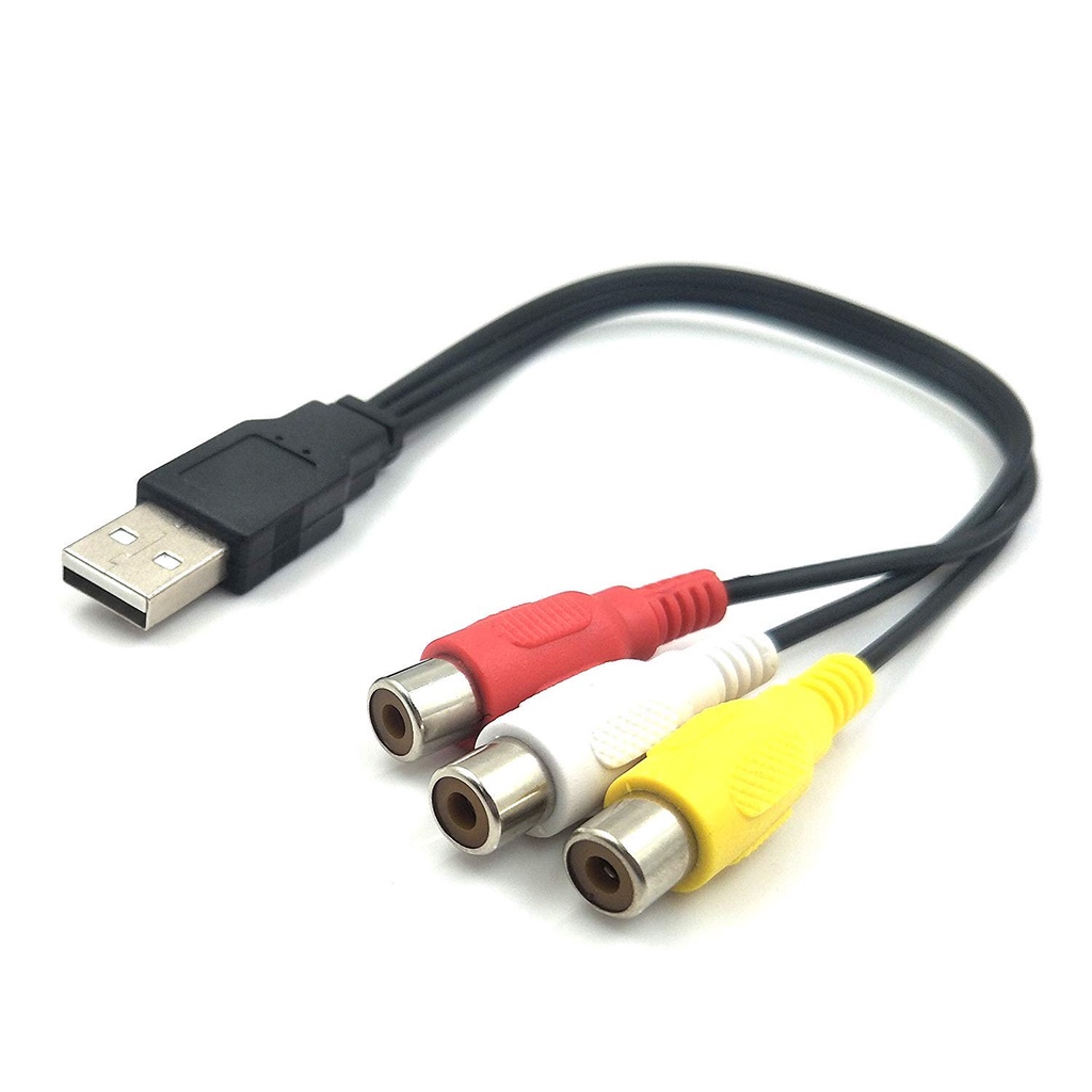1Ft/25cm USB 2.0 Male to 3 RCA Female Audio Video Capture Card AV ...