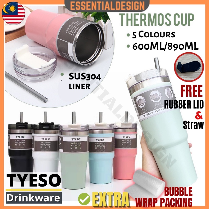600/890ml TYESO 304 Stainless Steel Thermos Tumbler Insulated Cold Cup Vacuum Flask Coffee Mug ...
