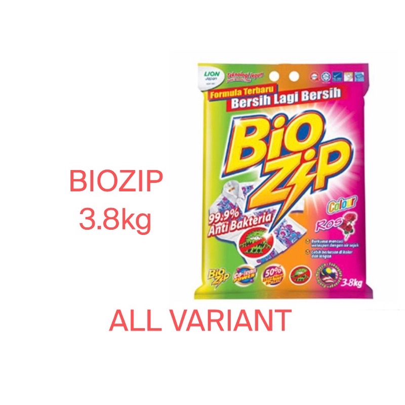 Bio Zip Colour Powder Detergent 3.8kg | Shopee Malaysia