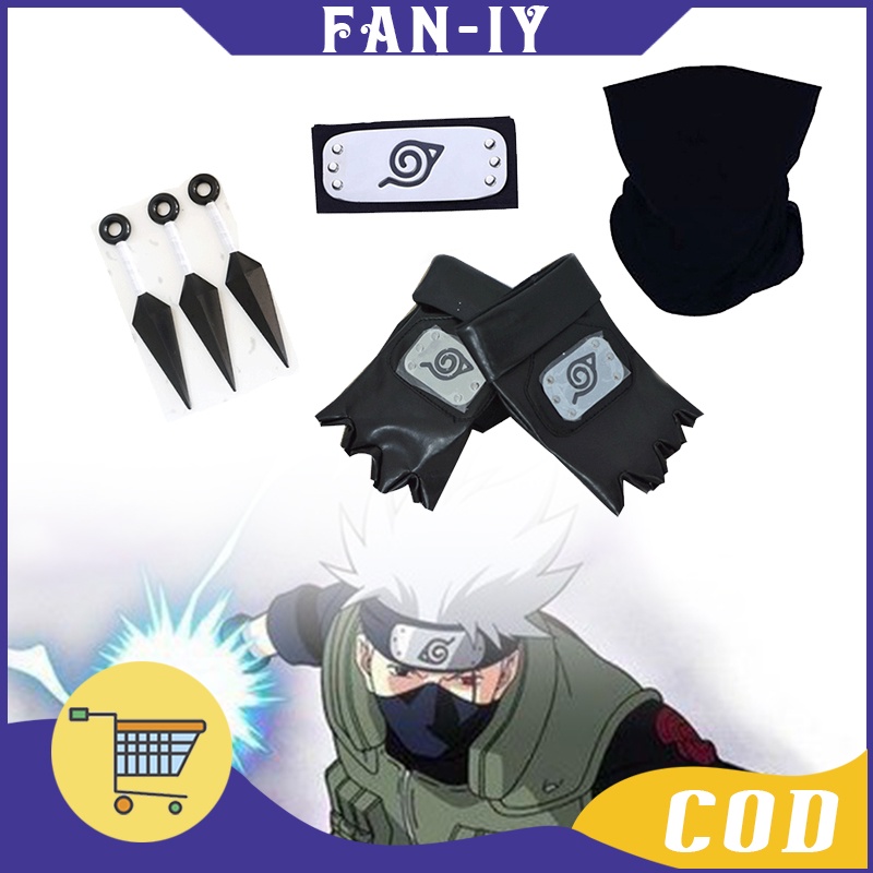 Kakashi Set 7Pcs Anime Cosplay Accessories Naruto Kakashi Headband ...