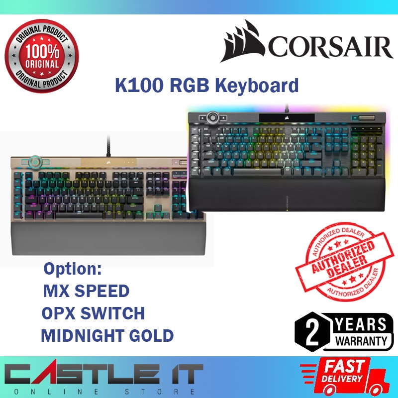 Corsair K100 RGB Optical Mechanical Gaming Keyboard RGB LED CHERRY MX ...