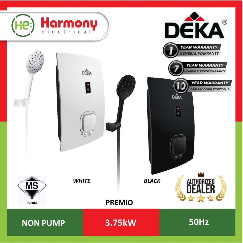 DEKA Non Pump Instant Water Heater PREMIO Pemanas Air Mandi 热水器 （Black ...