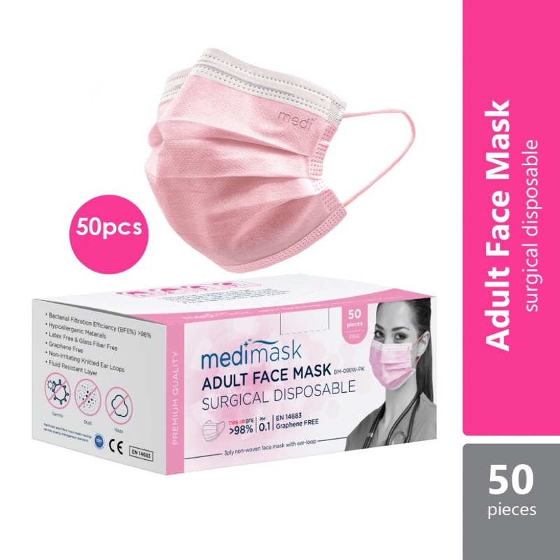 Medimask Surgical Disposable Adult Face Mask-50pcs | Shopee Malaysia