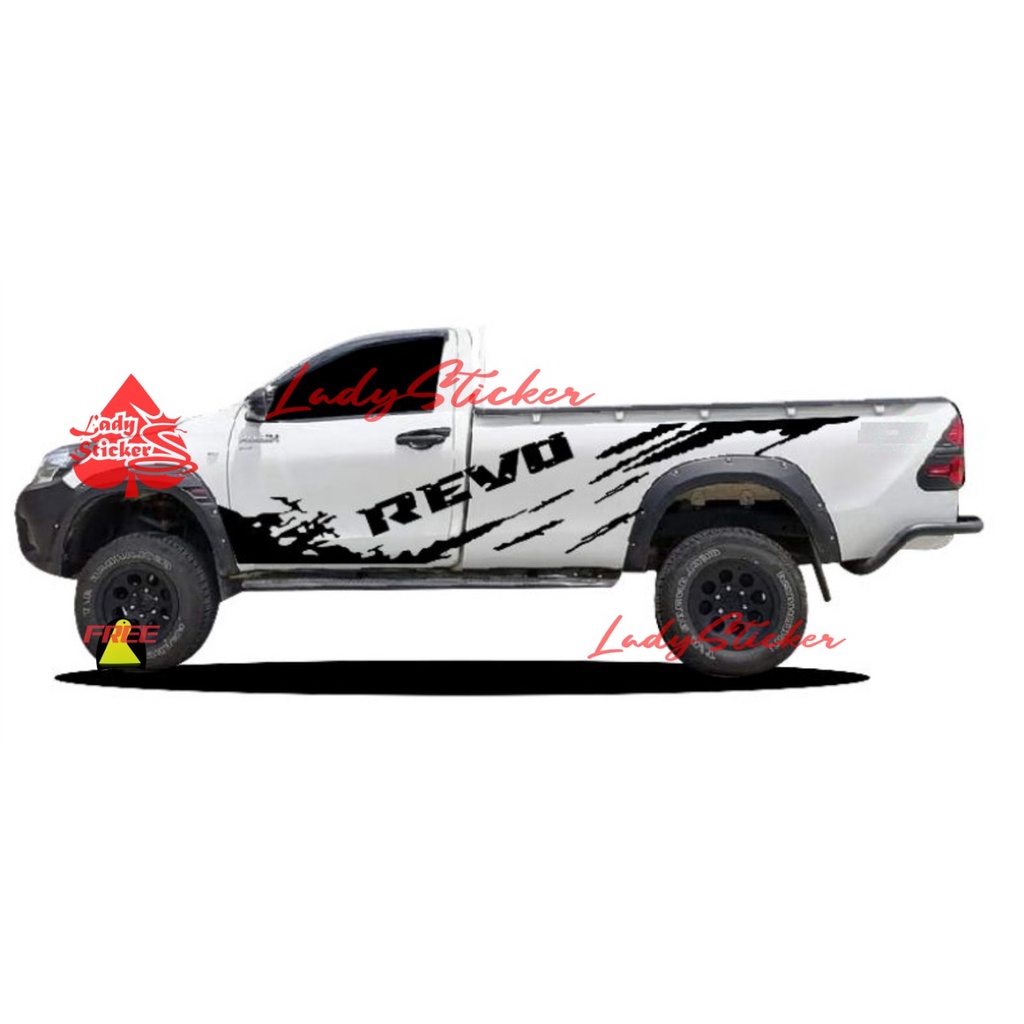 STICKER MONIL REVO SINGLE CABIN CUTTING STICKER TOYOTA HILUX REVO ROCCO ...