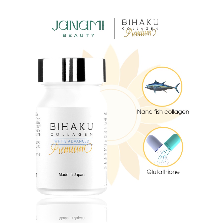 Japanese skin whitening pills Bihaku Collagen Premium bottle of 30 ...
