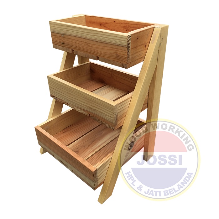 KAYU Large Kitchen Spice Rack/Three-Tier Display Rack/Dutch Teak Wood ...