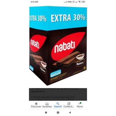 Nabati Wafer Chocolate 16gx20 extra 30%(Box) | Shopee Malaysia
