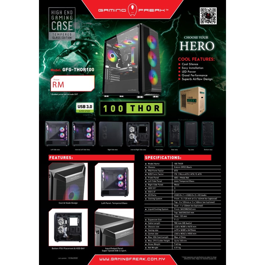 Gaming Freak ARGB Fan Casing GFG-THOR100 Gaming Tower Case | Shopee Malaysia