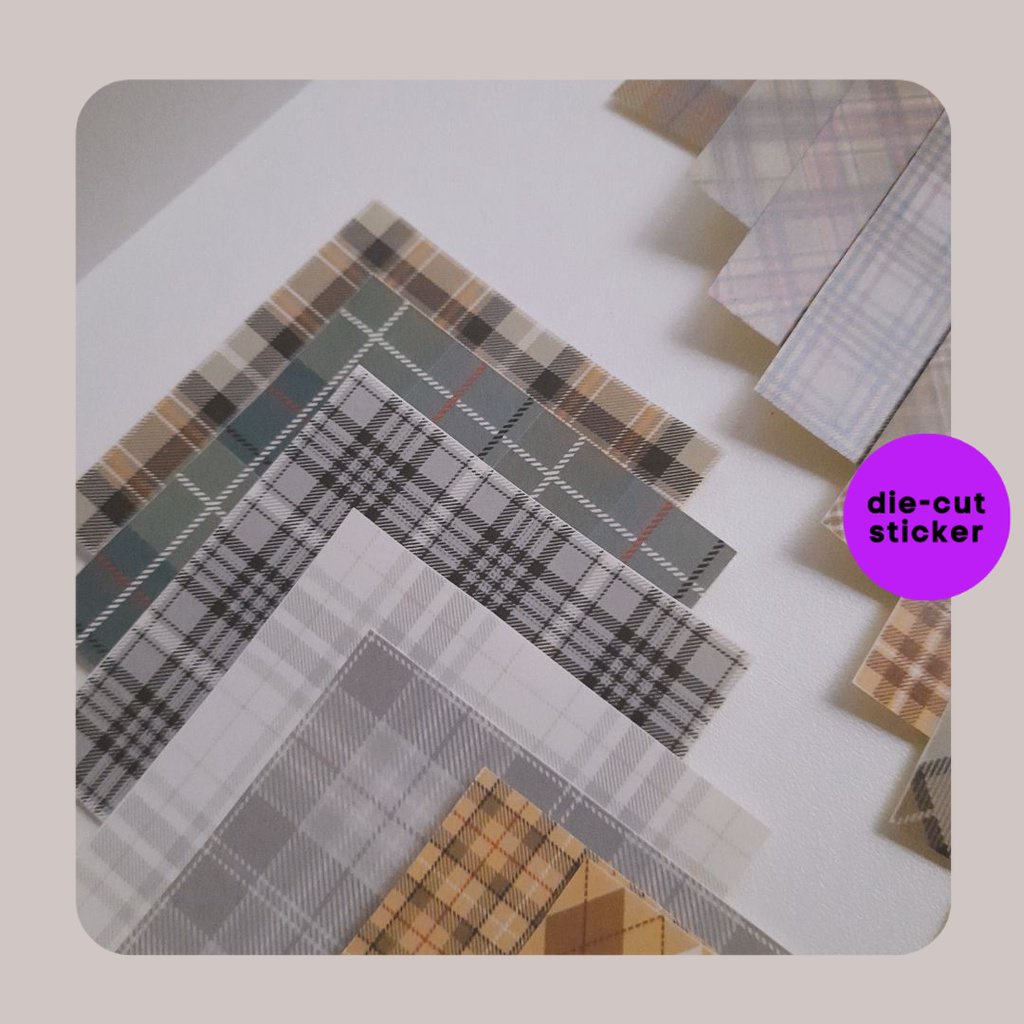 (PS) Die-cut Sticker Plaid Stickers Bujo Stickers / Journaling Stickers ...