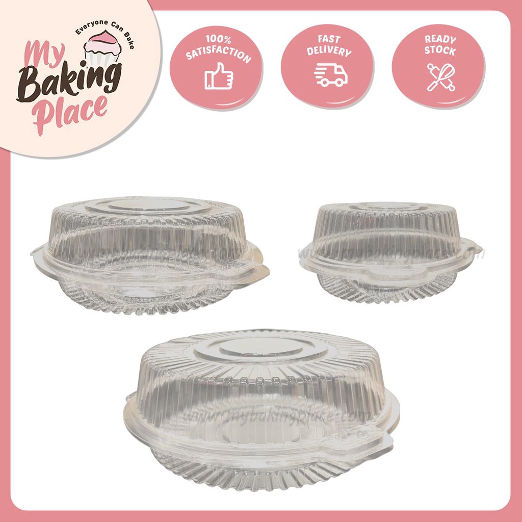 Round Tray Transparent Tray Bekas Kuih Bekas Kek Bekas Makanan Plastik ...