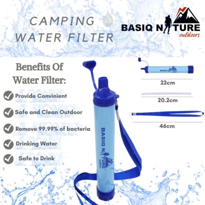 BasiqNature Outdoor Camping Portable Water Filter Water Purifier ...