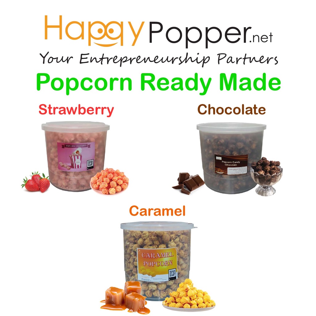Popcorn Fresh Ready Made Coating Coated Caramel Chocolate Strawberry ...