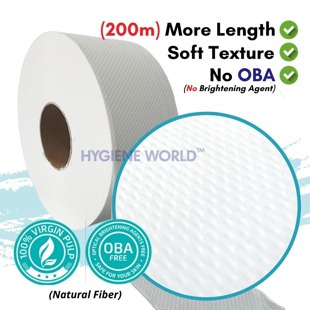 Jumbo Roll Tissue JRT Ecosoft - 2ply Virgin Pulp 200M / Toilet Tissue ...