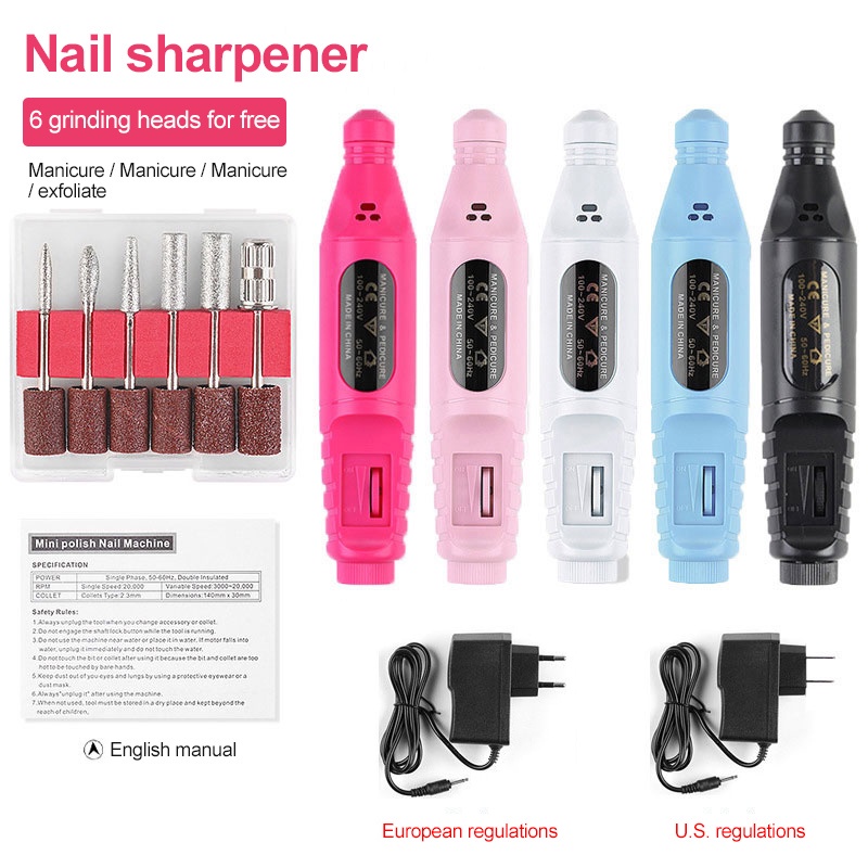 1 Set Professional Electric Nail Drill Machine Manicure Milling Cutter ...