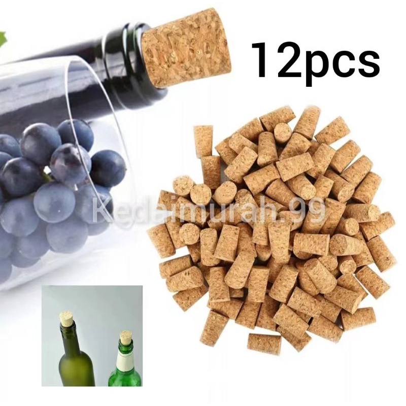 12pcs Wooden Cork/Wine Bottle Cork/Penutup Gabus Penyumbat Tutup Botol ...