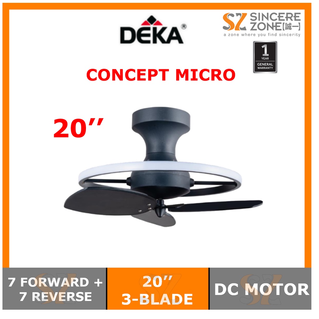 DEKA CONCEPT MICRO 20'' Ceiling Fan / Remote Control / DC Motor ...