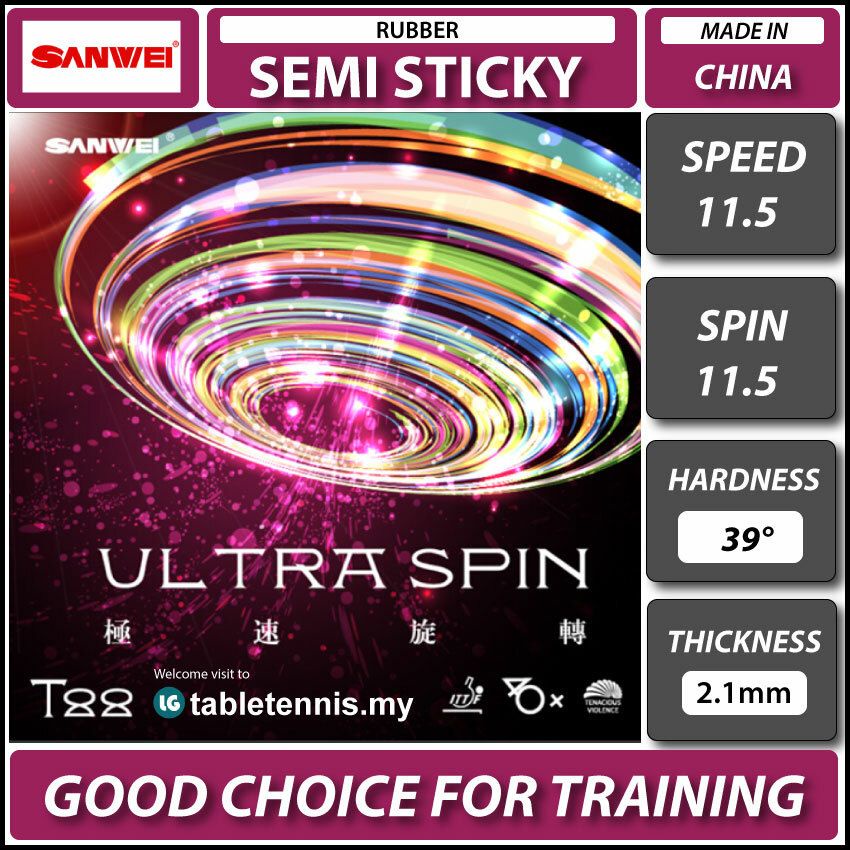 Sanwei Rubber T88 Ultra Spin Sticky Elastic Rubber Getah Ping Pong | Shopee Malaysia