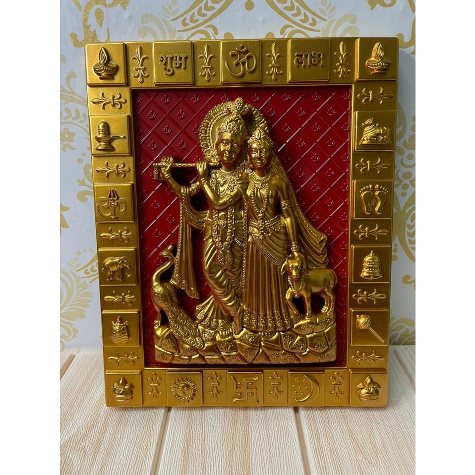 Spiritual Photo Frame Radha Krishna with holy icons frame design (10 x ...