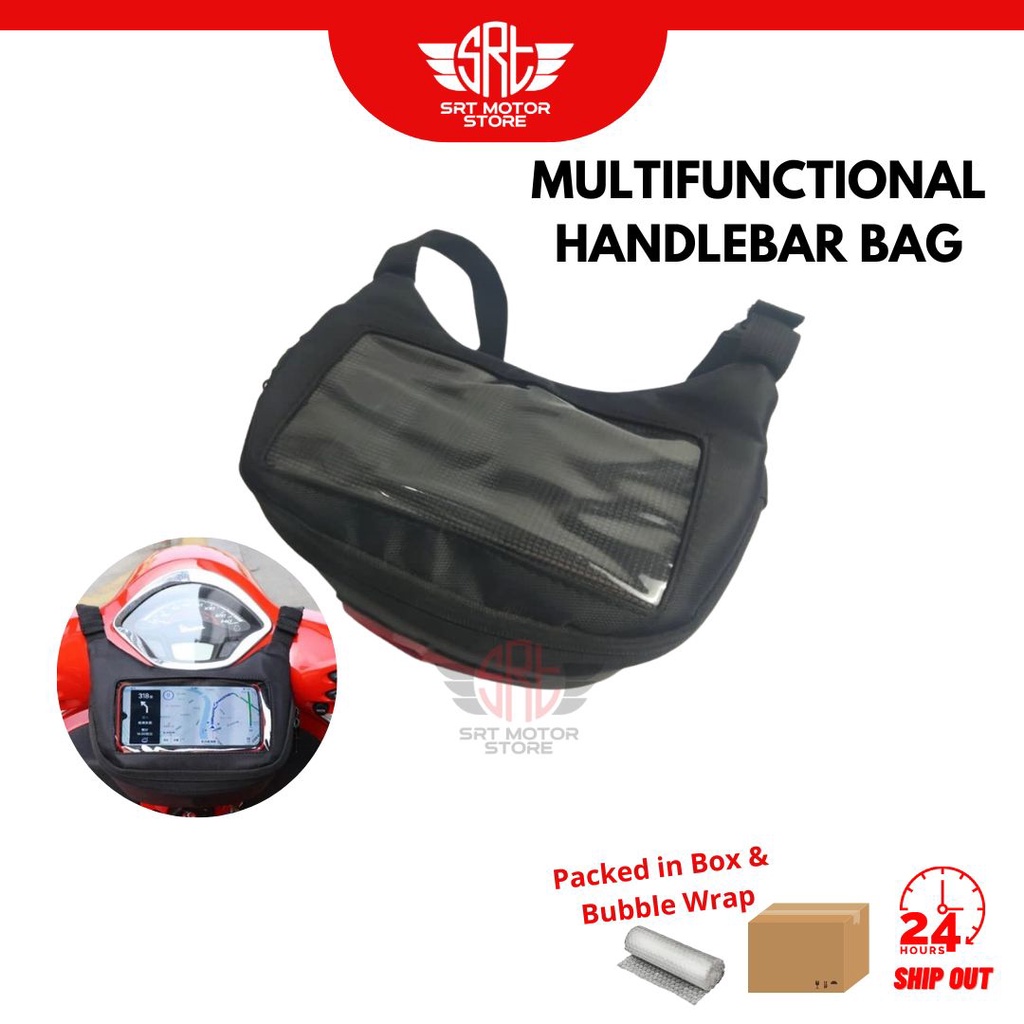 SRT Motor Motorcycle Handlebar Bag/GPS Bag/Head Bag/Beg Motor 摩托车头包 ...