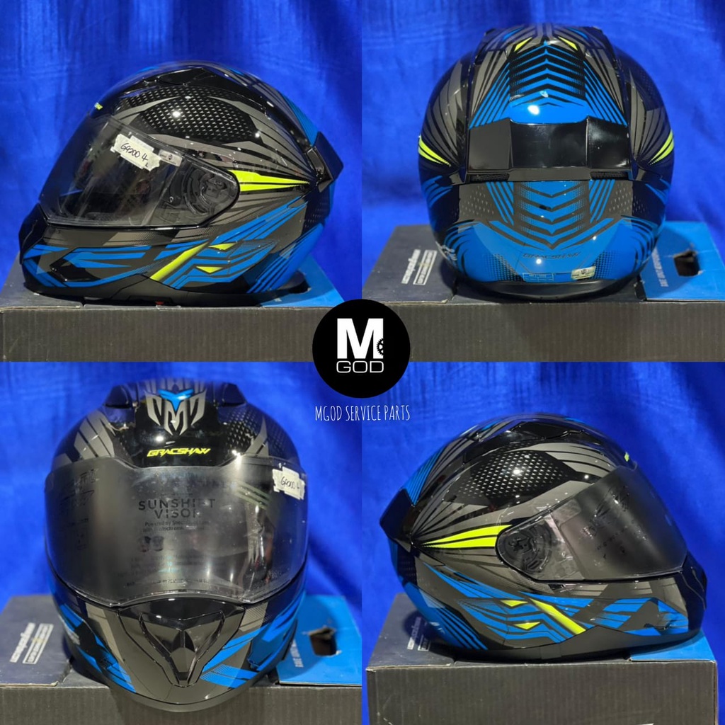GRACSHAW HELMET G9200 ORIGINAL FULL FACE DOUBLE VISOR MOTORCYCLE HELMET ...