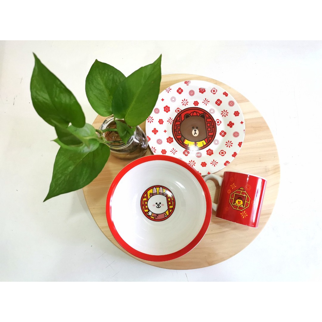Line Friends 3 in 1 Ceramic Set (Bowl + Mug + Plate) | Shopee Malaysia