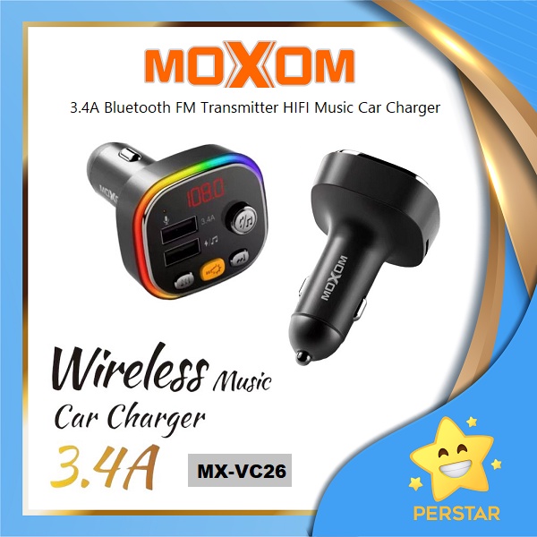 MOXOM MX-VC26 Bluetooth FM Transmitter HIFI Music Car Charger / 3.4A ...