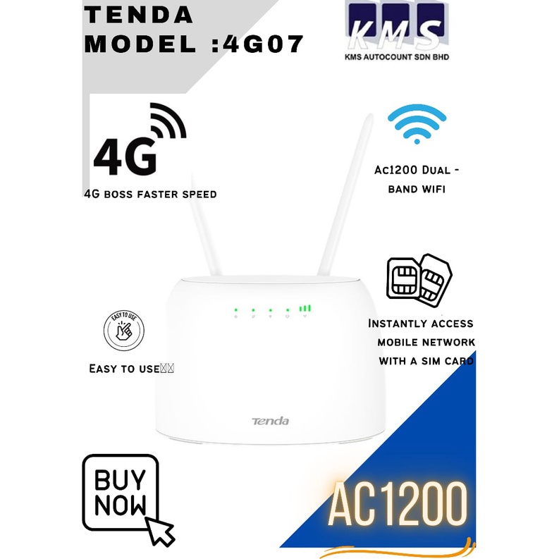 TENDA 4G07 AC1200 DUAL BAND WI-FI 4G LTE ROUTER | Shopee Malaysia