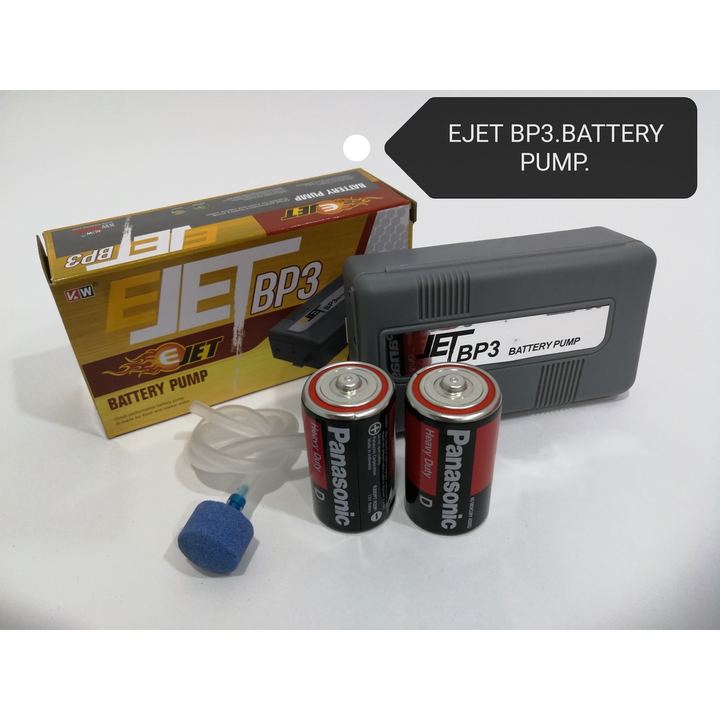 EJet BP3 Battery Air Pump Plus Batteries Aquarium Fish Fishing Pancing ...