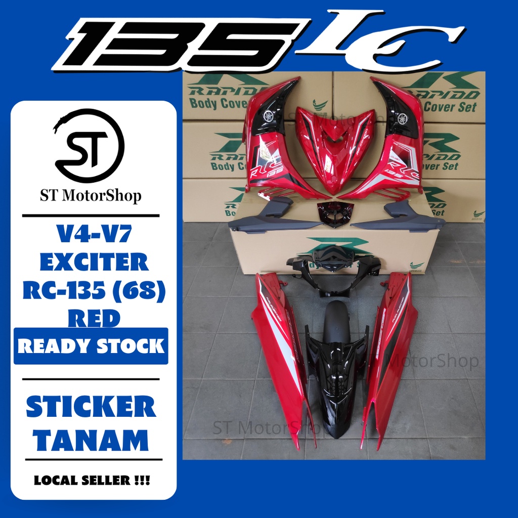 YAMAHA LC-135 LC135 V4-V7 EXCITER RC-135 (68) RED (STICKER TANAM ...