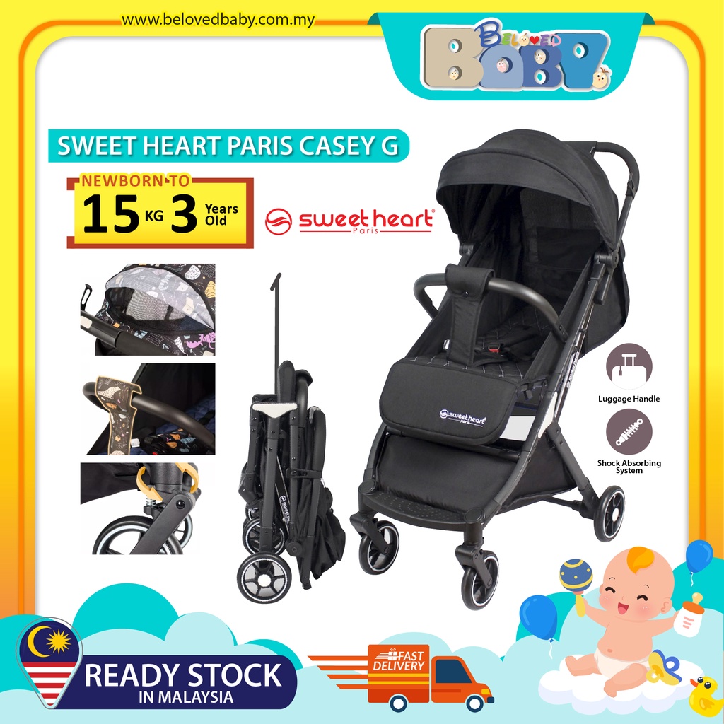 Sweet Heart Paris Casey G Compact Stroller with Pull-up Luggage Handle ...