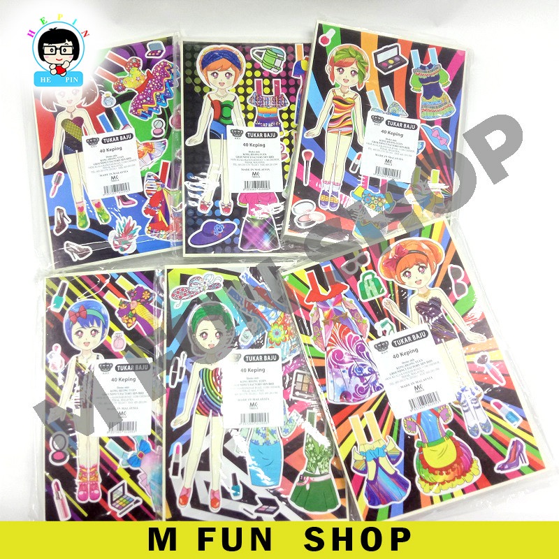 KHY 20Pcs Big Paper Doll Card / Anak Patung Kertas Mainan Tukar Baju ...