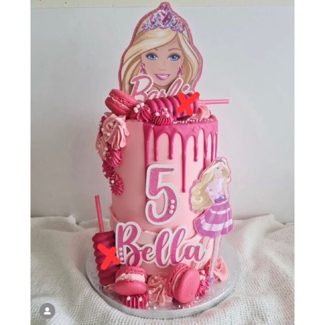 Barbie cardstock cake topper customize | Shopee Malaysia