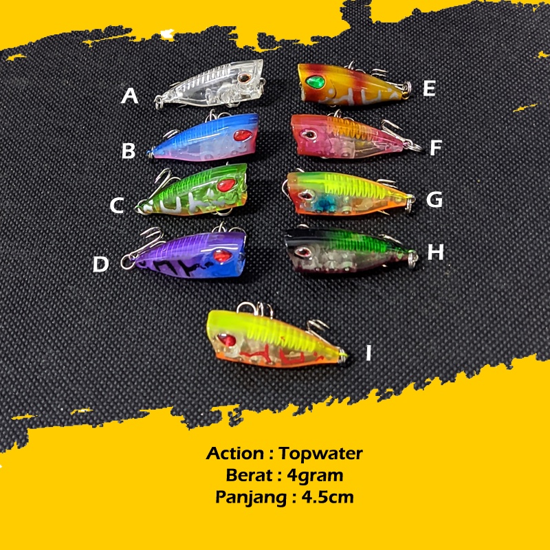 Gewang Casting Poper Popper UL Ultra Light Topwater Lures Umpan ...