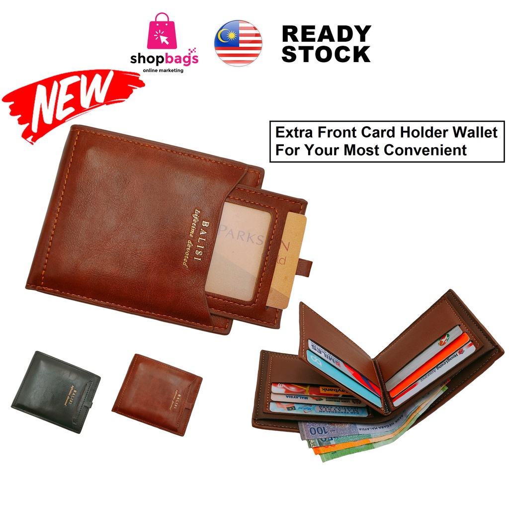 Wallet For Man With Card Holder Pocket Syiling PU Leather Dompet Lelaki ...