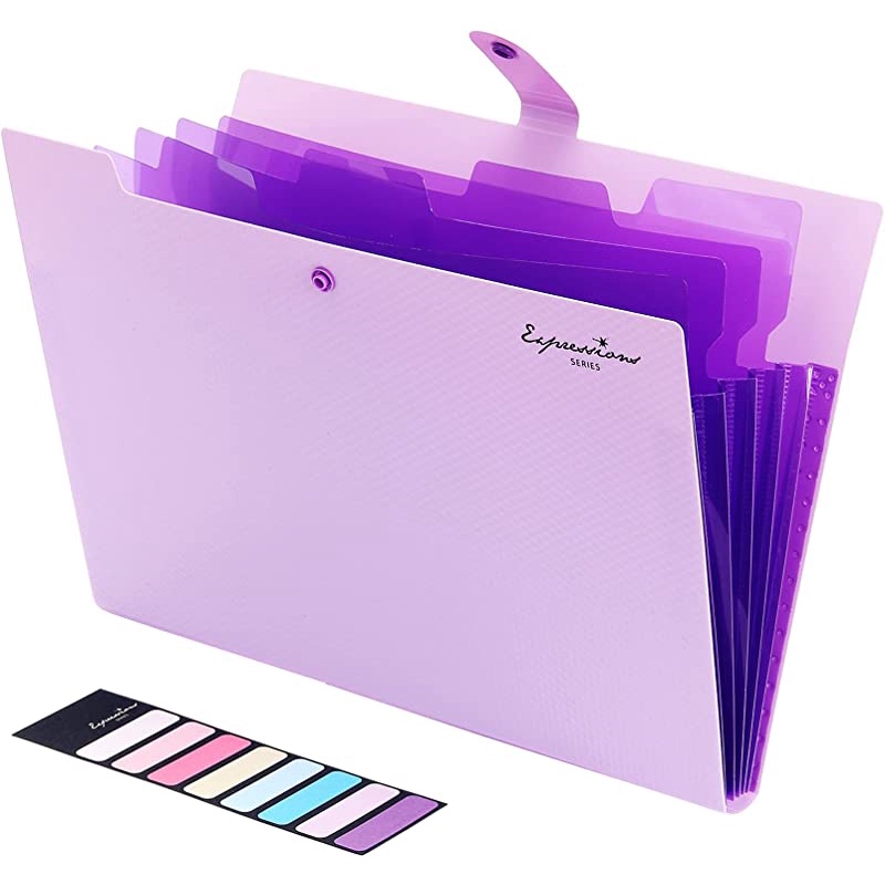 5 Pocket Folder with Labels, Letter Size Expanding File Folder ...
