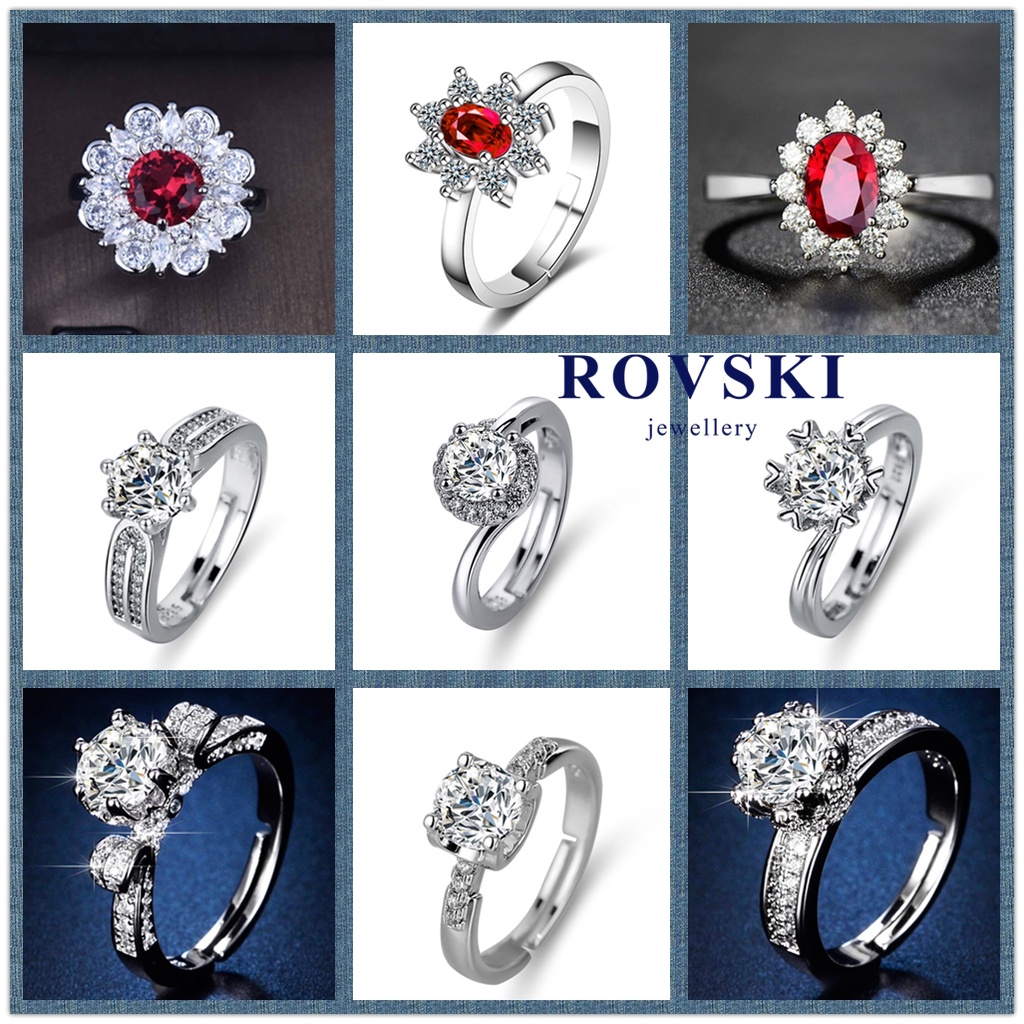 ROVSKI Raya Fashion Korean Jewelry 50 Designs Cincin Silver 925 ...