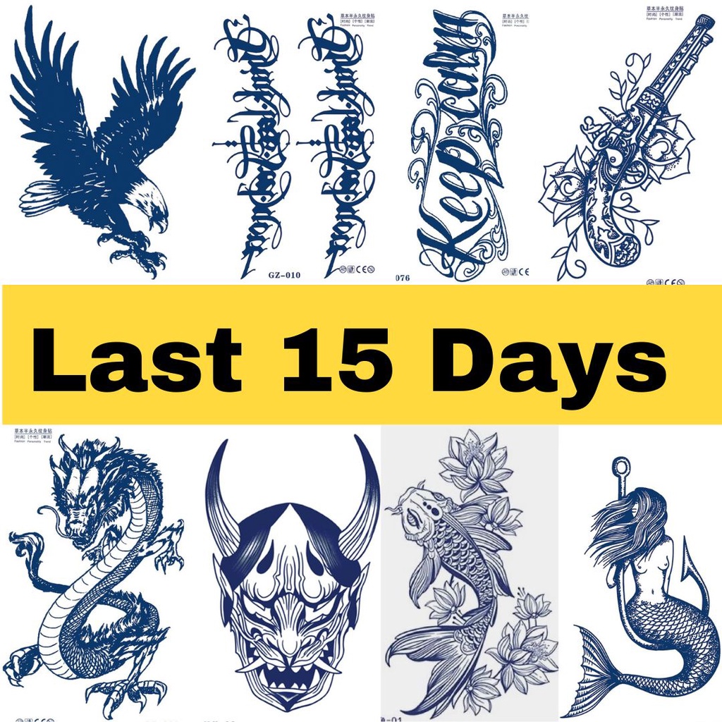 MAGIC XL Size Fake Tattoo Sticker Waterproof Tatoo Name Sticker ...