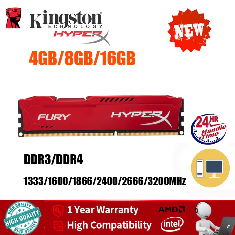 【FAST shipping】Kingston Hyperx Fury DDR3 DDR4 4GB/8GB/16GB 1600MHz 2400MHZ 2666MHZ 3200MHZ ...