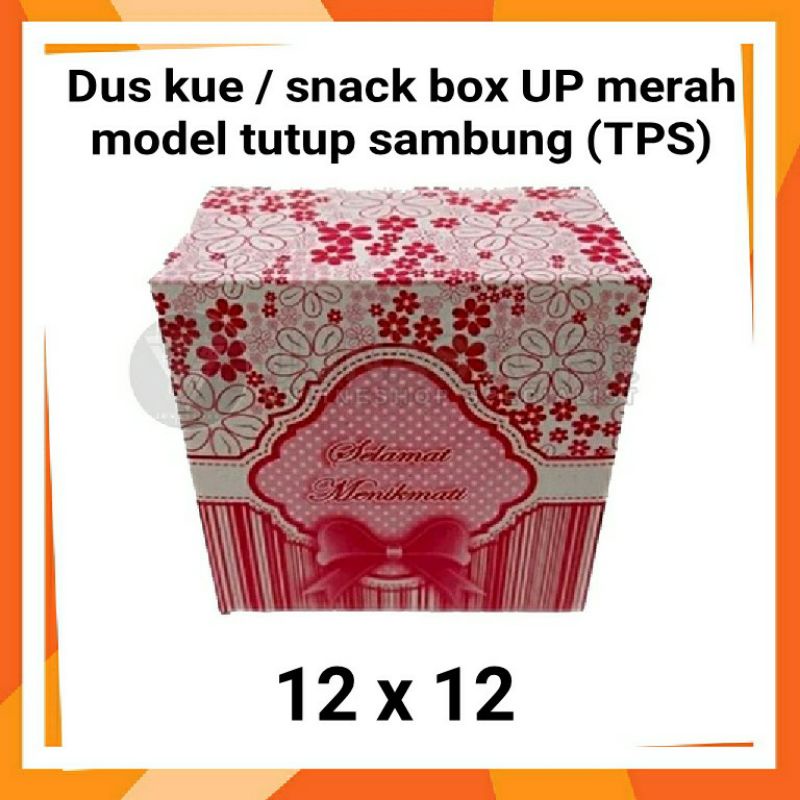 MERAH Red UP cake box / snack box with connecting lid (GS) 12 x 12 ...