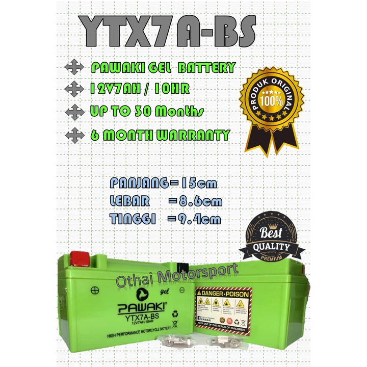 YTX7A YTX7A-BS Battery Motorcycle / Karisma Elit125 Kawasaki EX250 ...