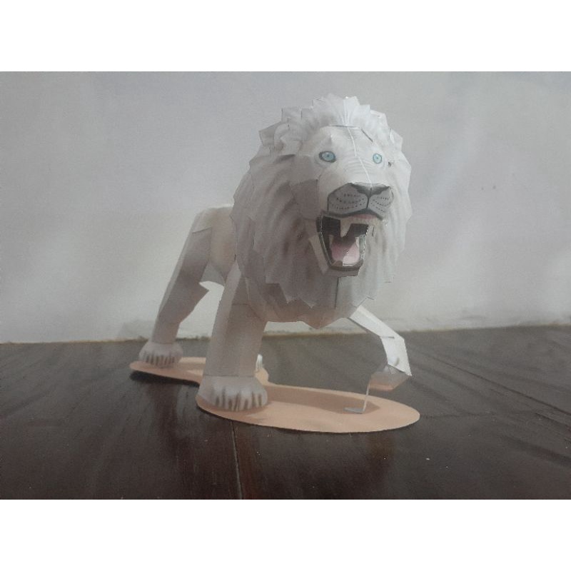 Papercraft Realistic Animal: White Lion | Shopee Malaysia