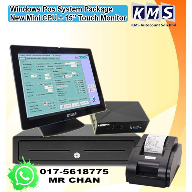 Windows Pos System Point of Sales Package New Mini CPU + 15 inch ...