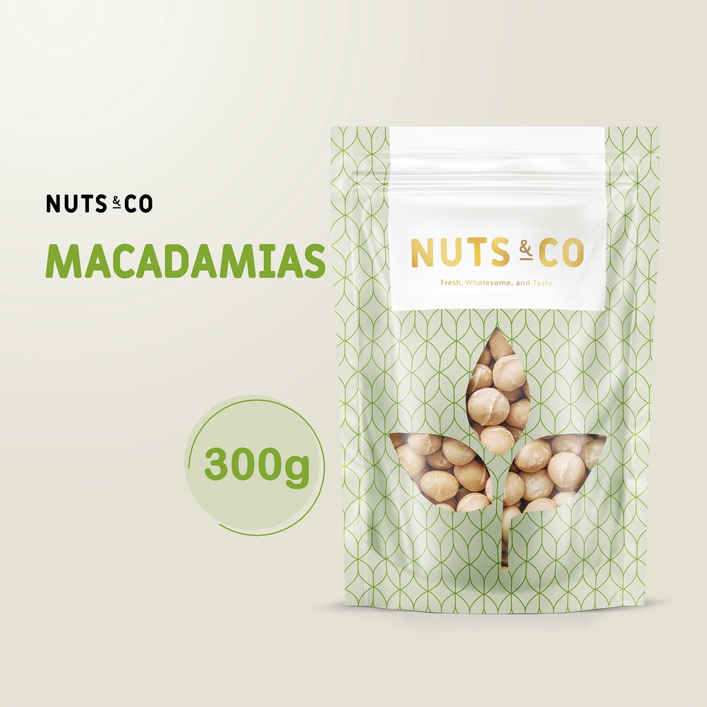 Nuts & Co Raw/Baked Macadamias 300g Kacang Makadamia 夏威夷果 Halal Ready ...
