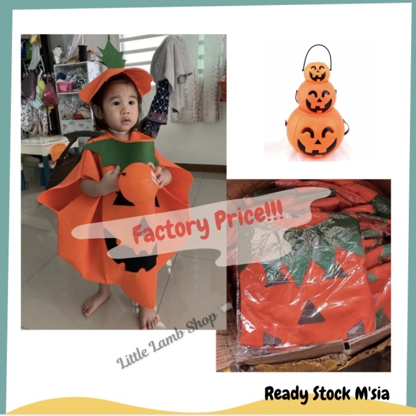 Pumpkin costume/pumpkin cloth/ bucket/candy jar/ Halloween Costome ...