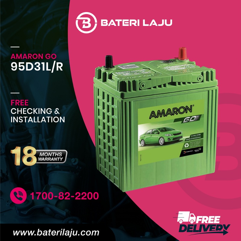 95D31L/R Amaron Go Car Battery - Hilux, Ford Ranger, Navara, Dmax ...