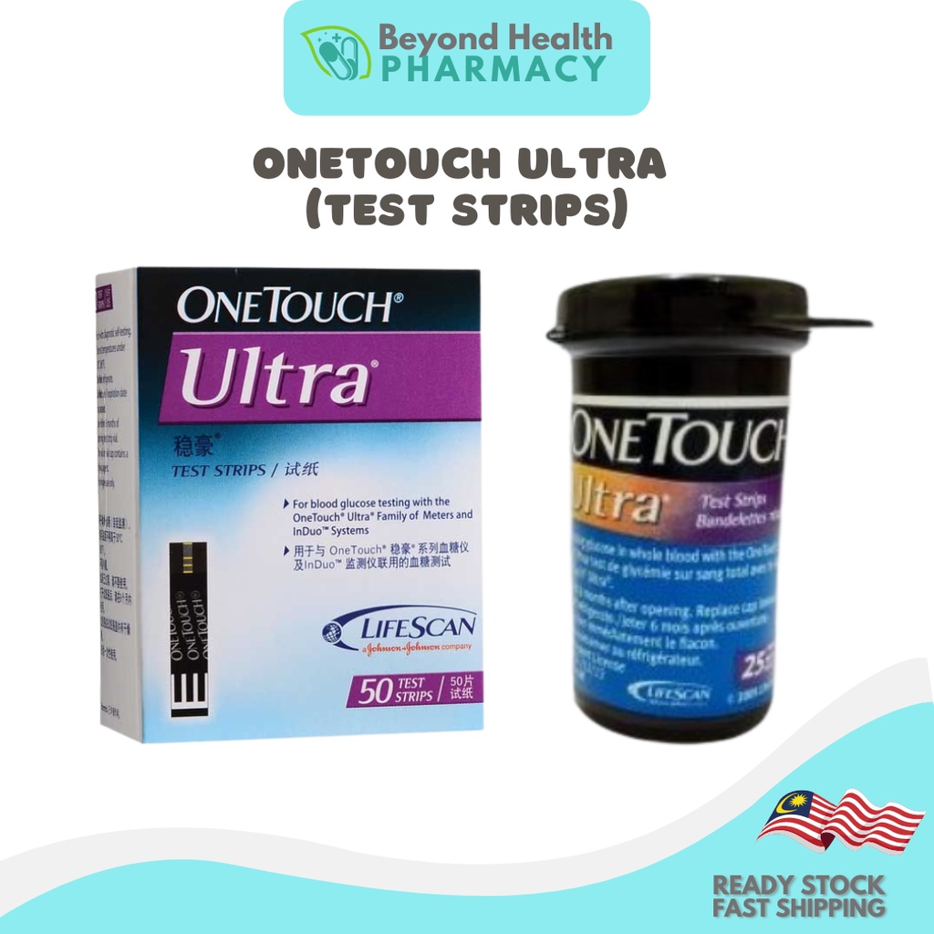 ONE TOUCH ULTRA TEST STRIPS 50 TEST STRIPS / 25 TEST STRIPS | Shopee ...