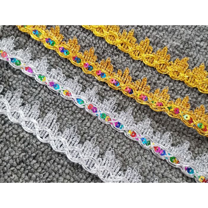 1Yard 23mm Silver Lace Ribbon Trims DIY Patchwork Handmade Wedding ...